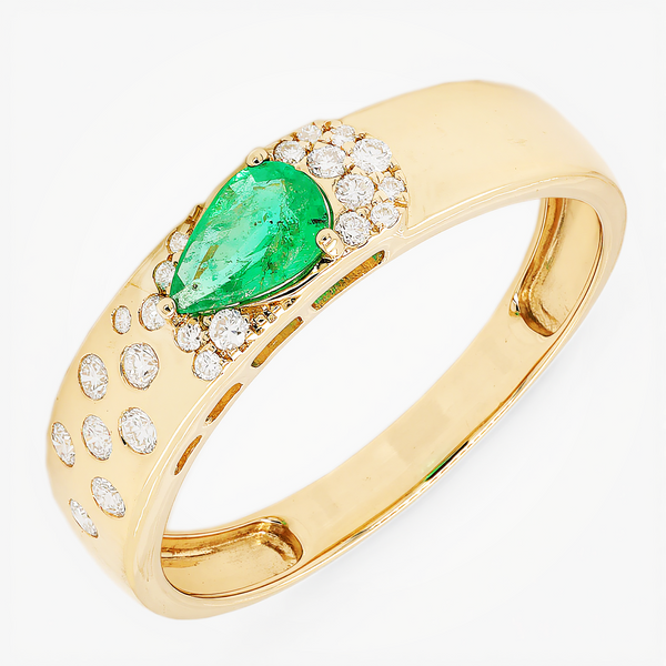 Sideways water drop ring | R13569E – D. M. Kordansky Fine Jewelry